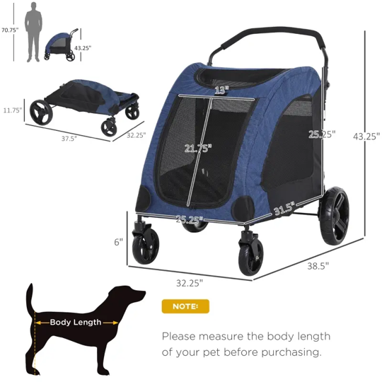 Foldable Pet Stroller with Storage Pocket – Furr Baby Gifts